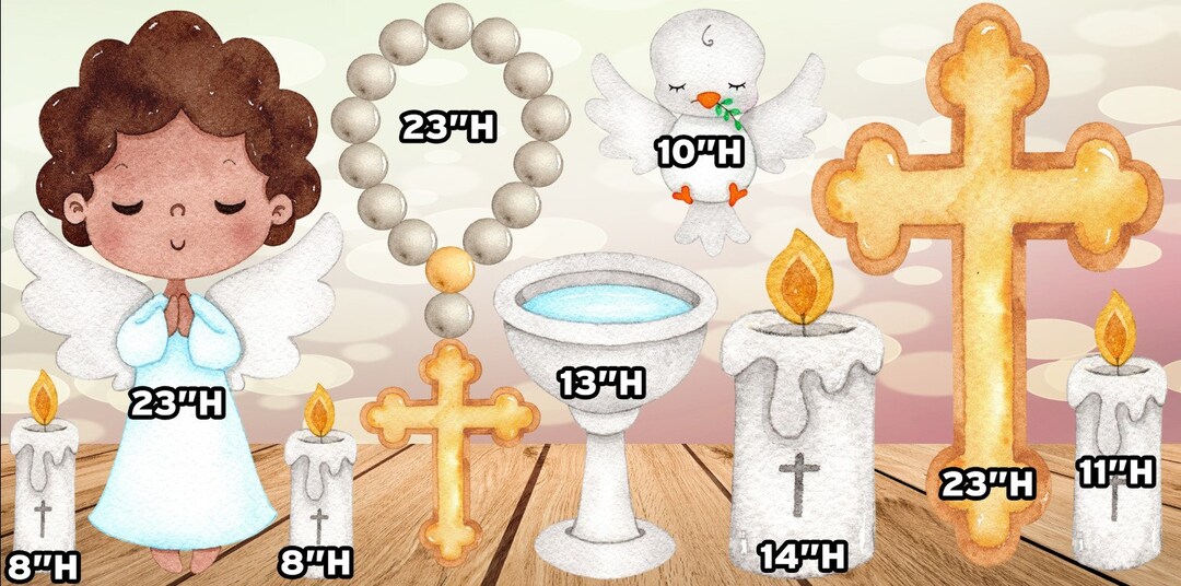 Baptism/first Communion Skin Tone Coroplast Cutouts Lawn Sign Yard ...
