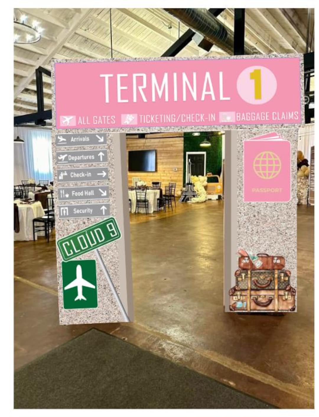 3 Piece Airport Terminal Travel Walk Thru, Party Props, Airport Props ...