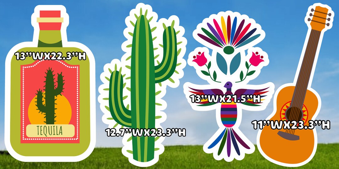 Mexican Fiesta Coroplast Cutouts Lawn Sign Yard Cards Party Decor ...