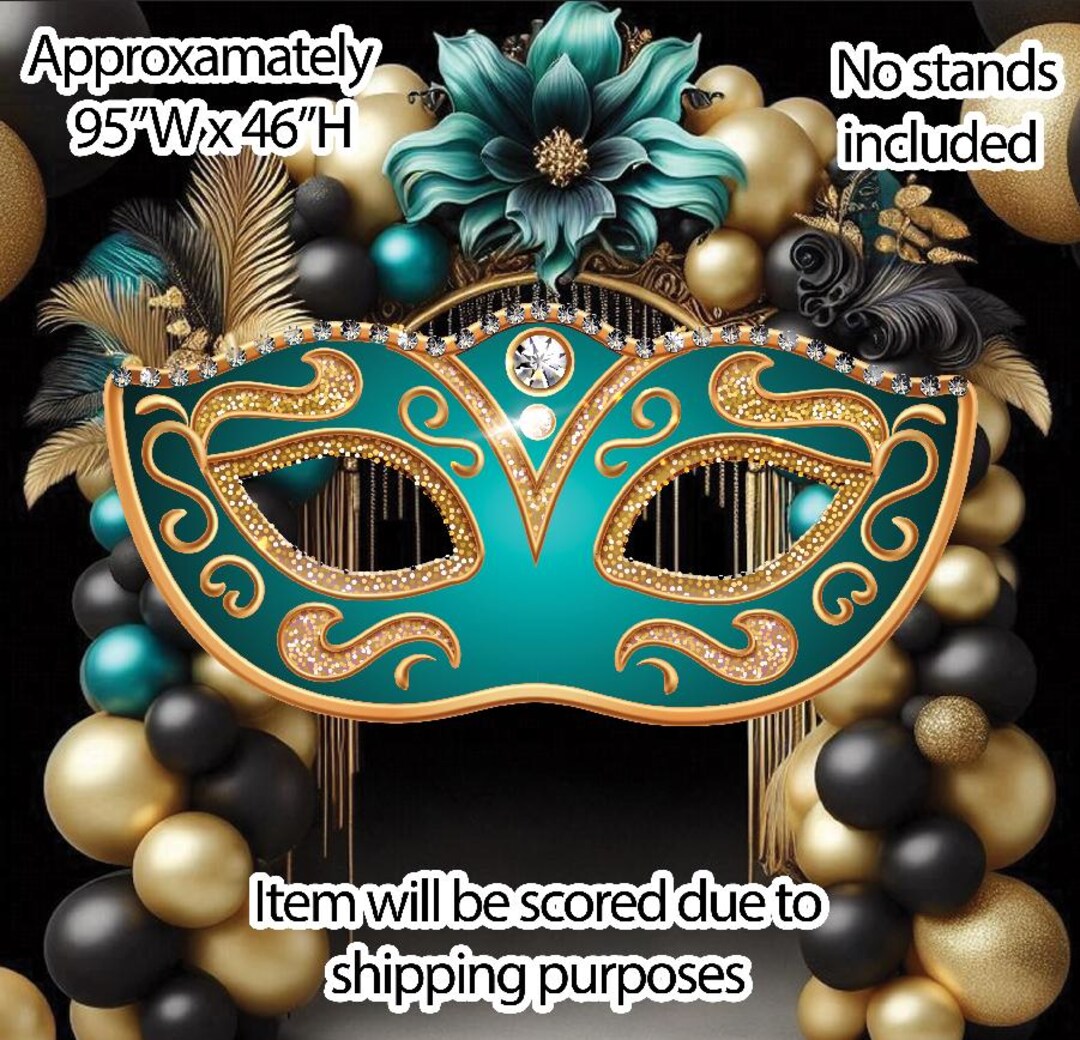 Masquerade Teal Gold , Coroplast, Mardi Gras, Mardi Gras Party ...
