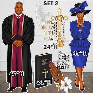 Pastor and Women Church Dress Coroplast Decor Church Decorations Center ...
