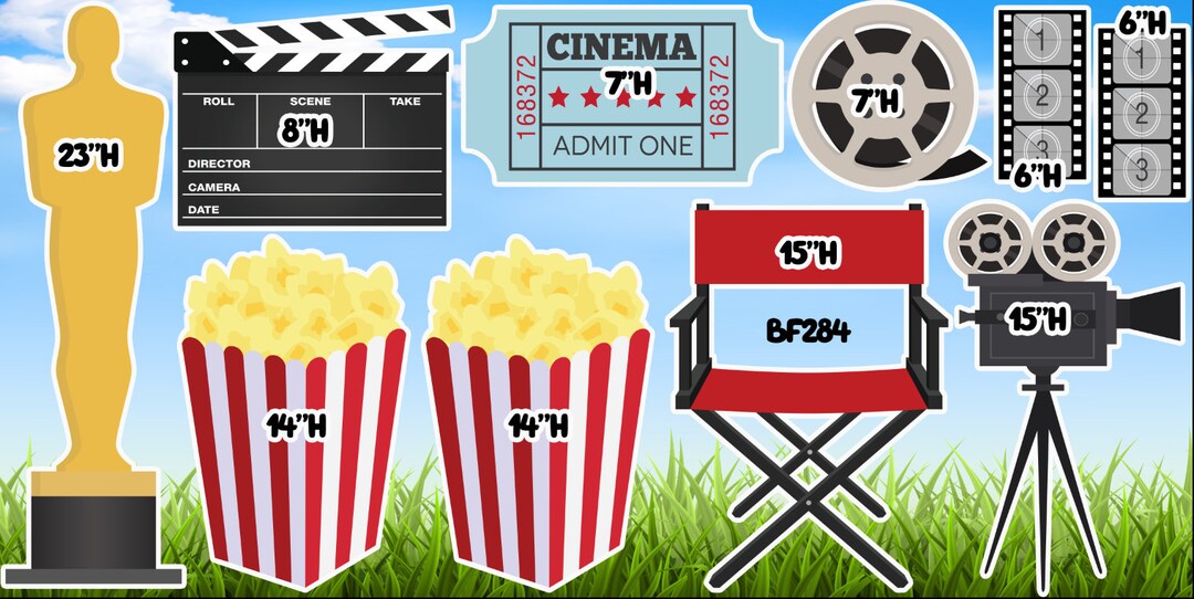 A Night at the Movies Theater Film Coroplast Cutouts Lawn Sign Yard ...