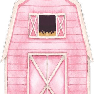 Barn House Pink Farm House Backdrop Farm Party Decor Barn Party Panel ...