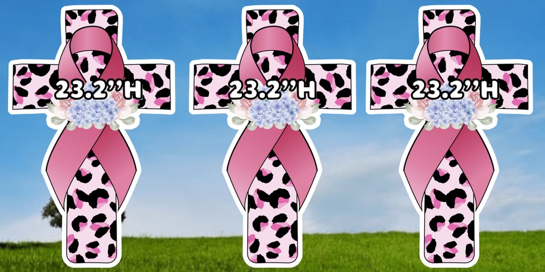 BREAST CANCER CROSSES Coroplast Cutouts Lawn Sign Yard Cards Party ...