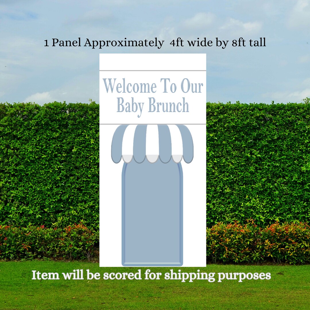 Welcome to Our Baby Brunch Panel Blue 8ft Tall by 4ft Wide Baby Shower Backdrop Baby Boy Girl ...