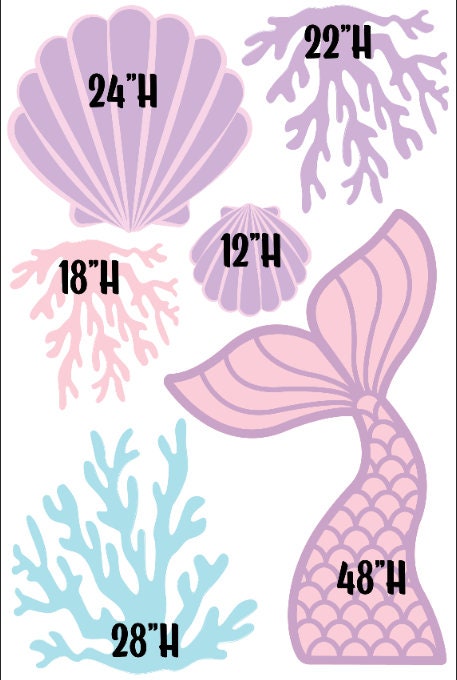 BF1090-3QS-RB 4ft Mermaid Tail, Sea Shell, Party Pops, Party Decor ...