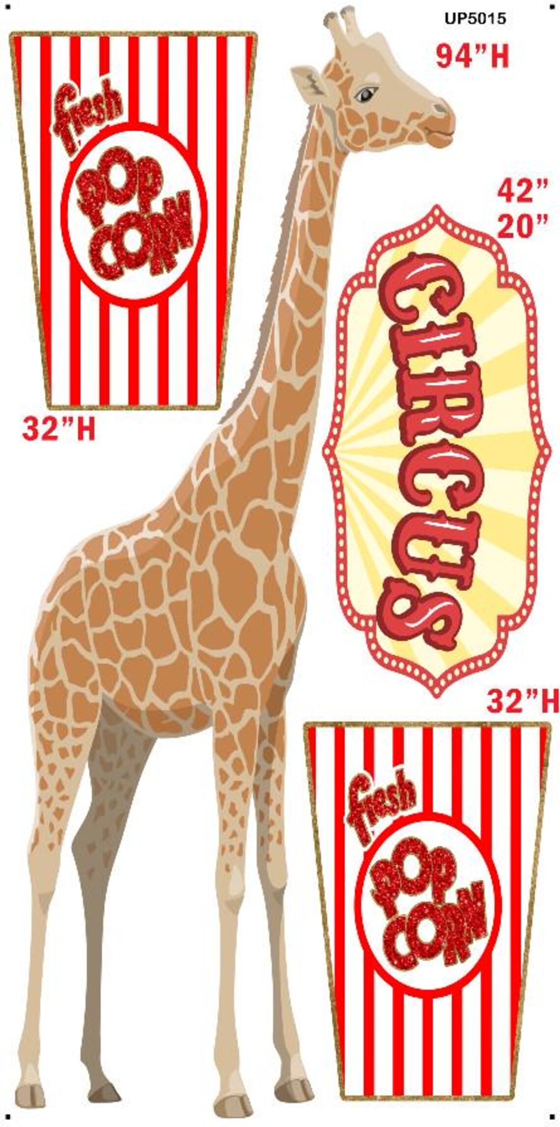 RED Circus Tent , Circus Animals Coroplast Party Props, Circus Party ...
