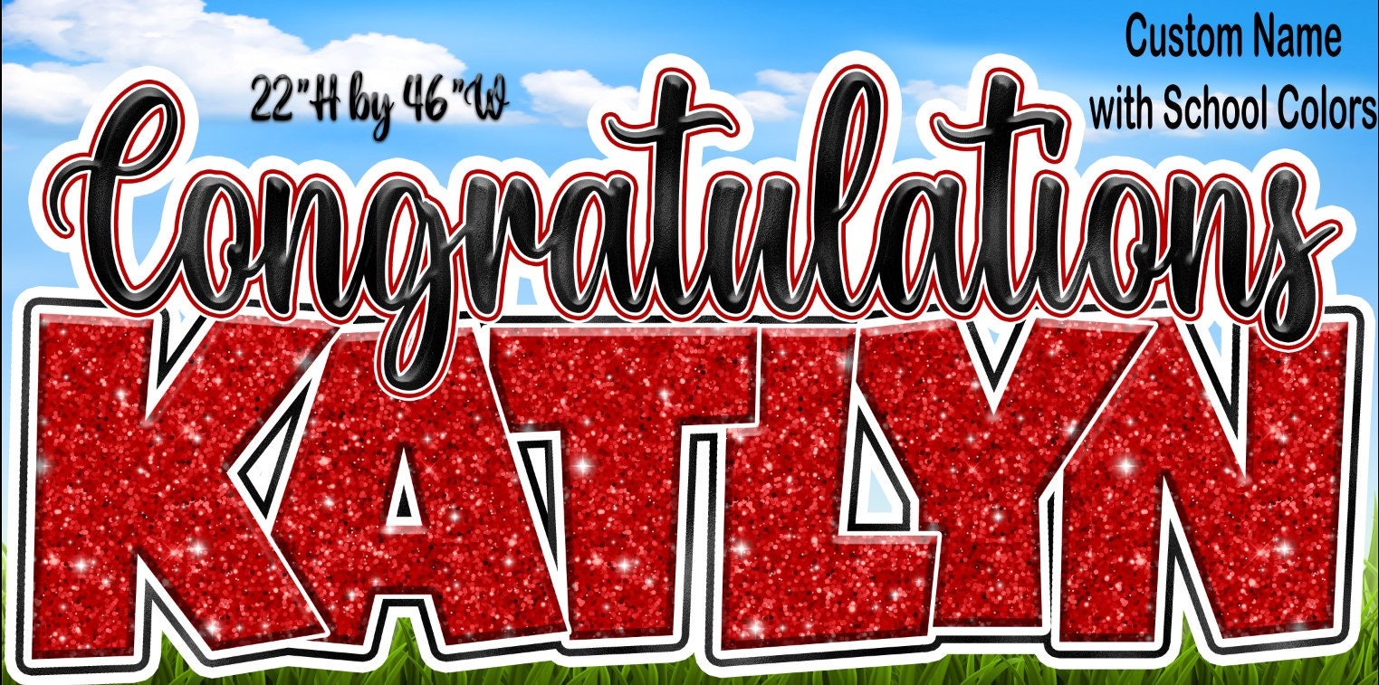 Congratulation Name Custom Sign With School Colors Graduation Class ...