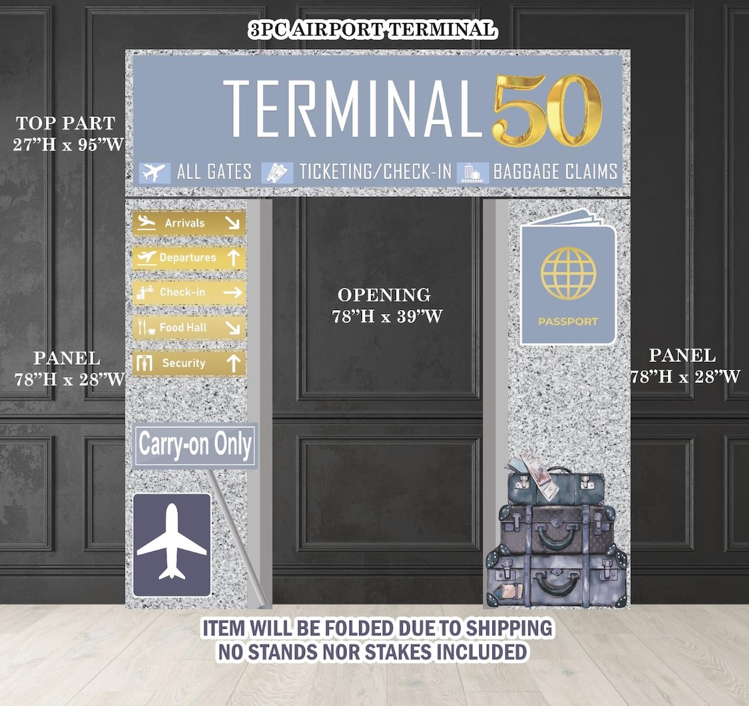 3 Piece Airport Terminal Travel Walk Thru, Party Props, Airport Props ...