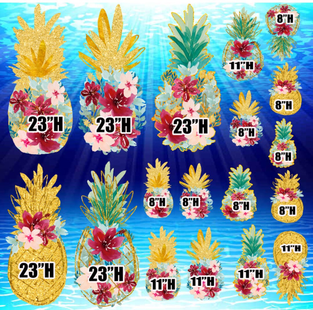 Yard Cards FLOWER PINEAPPLES Pineapple Party Sign Party Sign Yard Sign ...