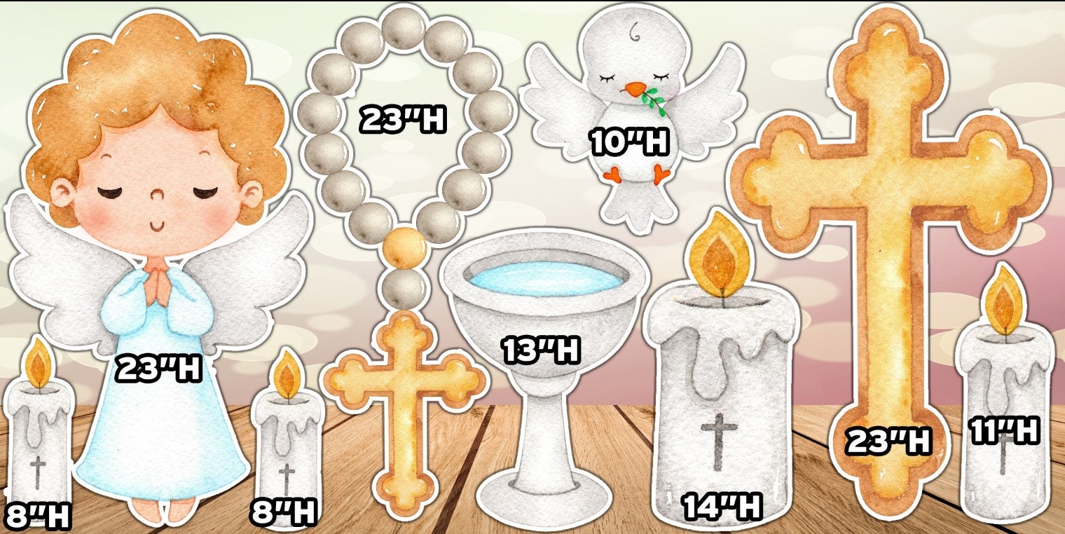 Baptism/first Communion Skin Tone Coroplast Cutouts Party Decor ...