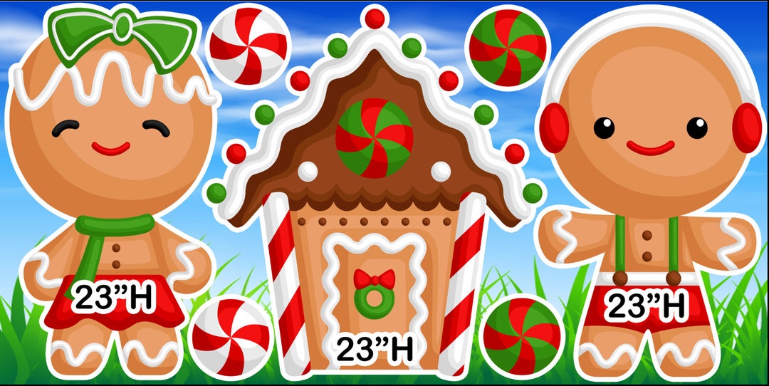 Gingerbread Boy Girl Gingerbread House Christmas Party Decoration Yard ...