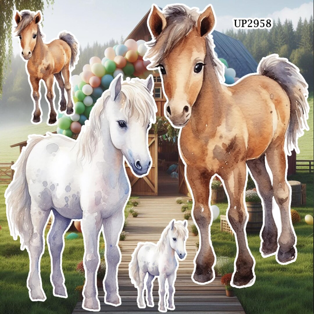 Pony, Baby Horses, Animal Party Props, Party Decor, Coroplast,farm ...