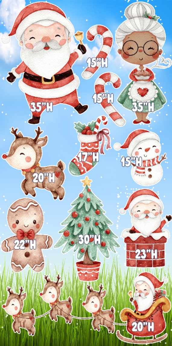 CHRISTMAS Mr Mrs Santa Claus Skin Tone Christmas Yard Signs - Etsy