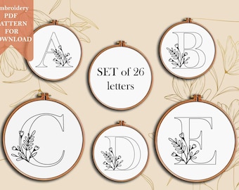 Floral Alphabet Letter R Initial Embroidery PDF Pattern - Etsy