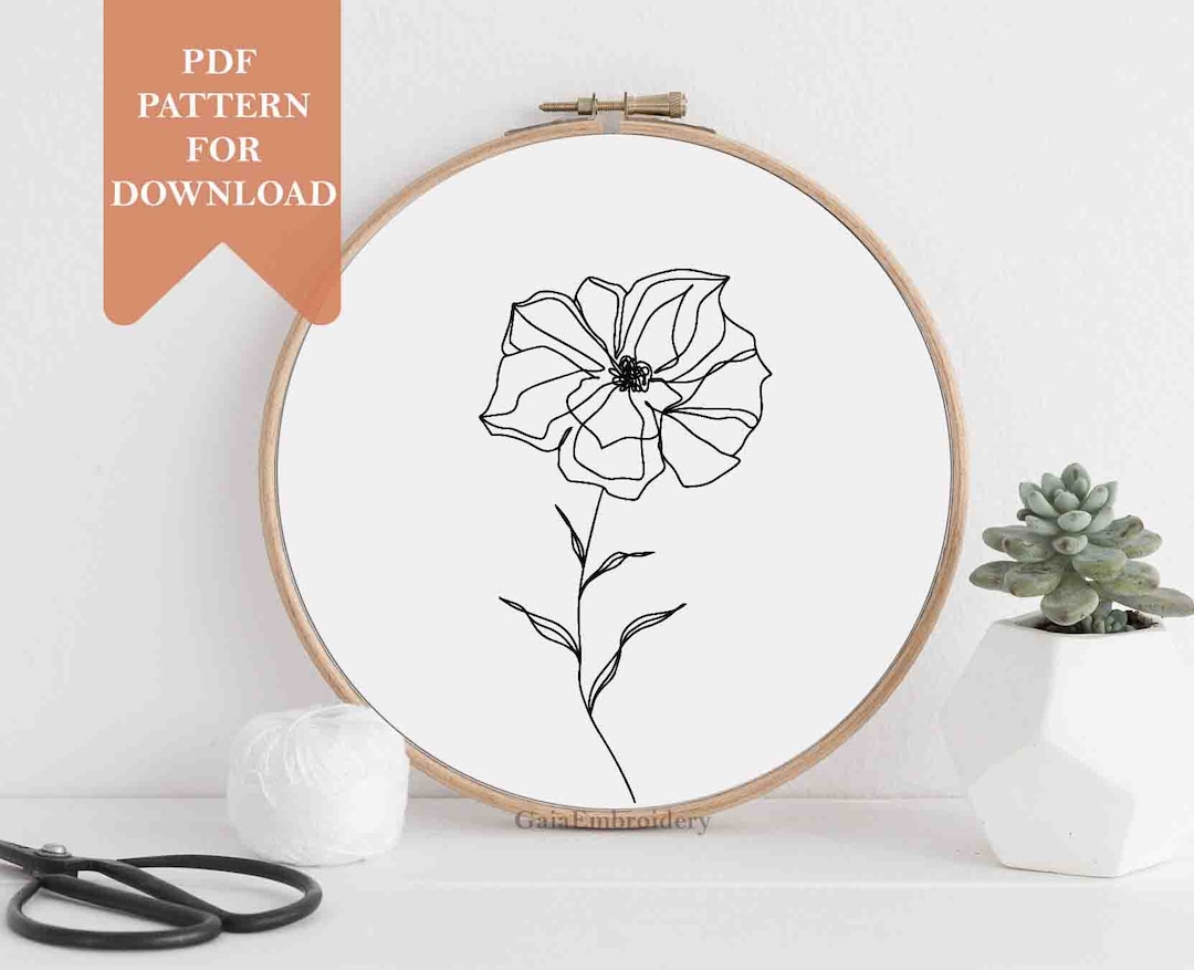 Flower Embroidery Pattern Pdf Instant Download Hand Embroidery Designs Floral Embroidery Pattern ...