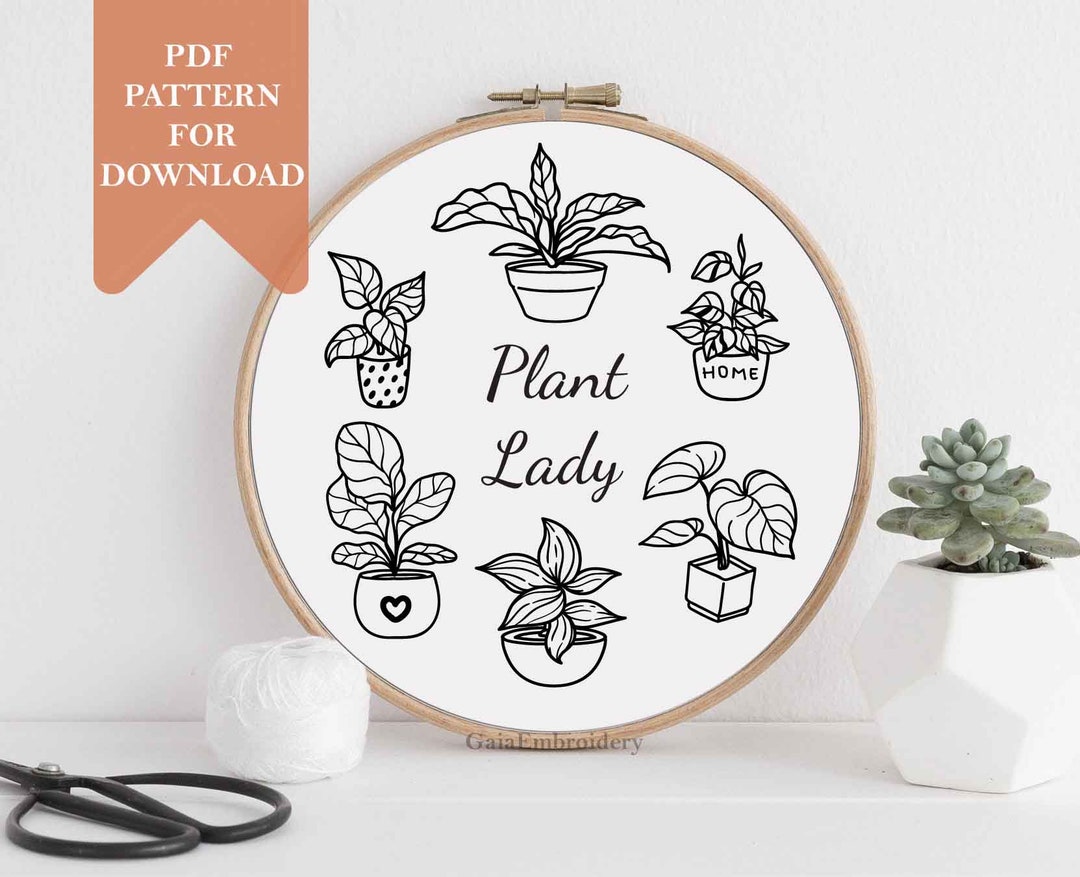 Plants Embroidery Pattern Pdf for Instant Download Modern Embroidery ...