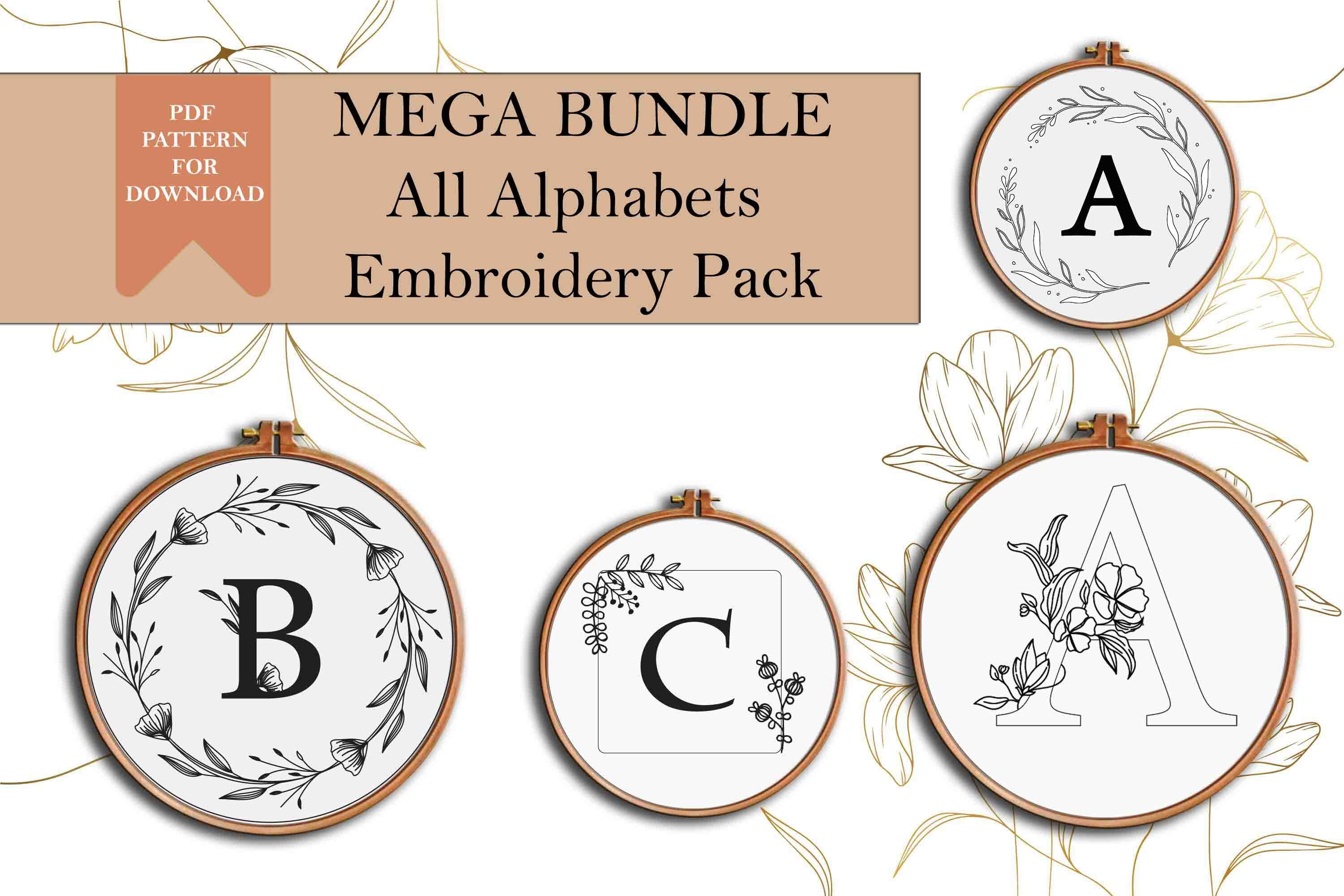 Floral Letter D Embroidery Pattern Initial Monogram Alphabet Custom ...