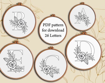 Floral Alphabet Letter R Initial Embroidery PDF Pattern - Etsy