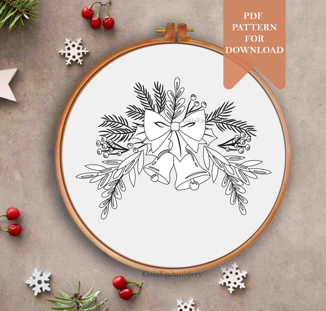 Christmas Embroidery Pattern Pdf Instant Download Xmas Wall Decoration ...