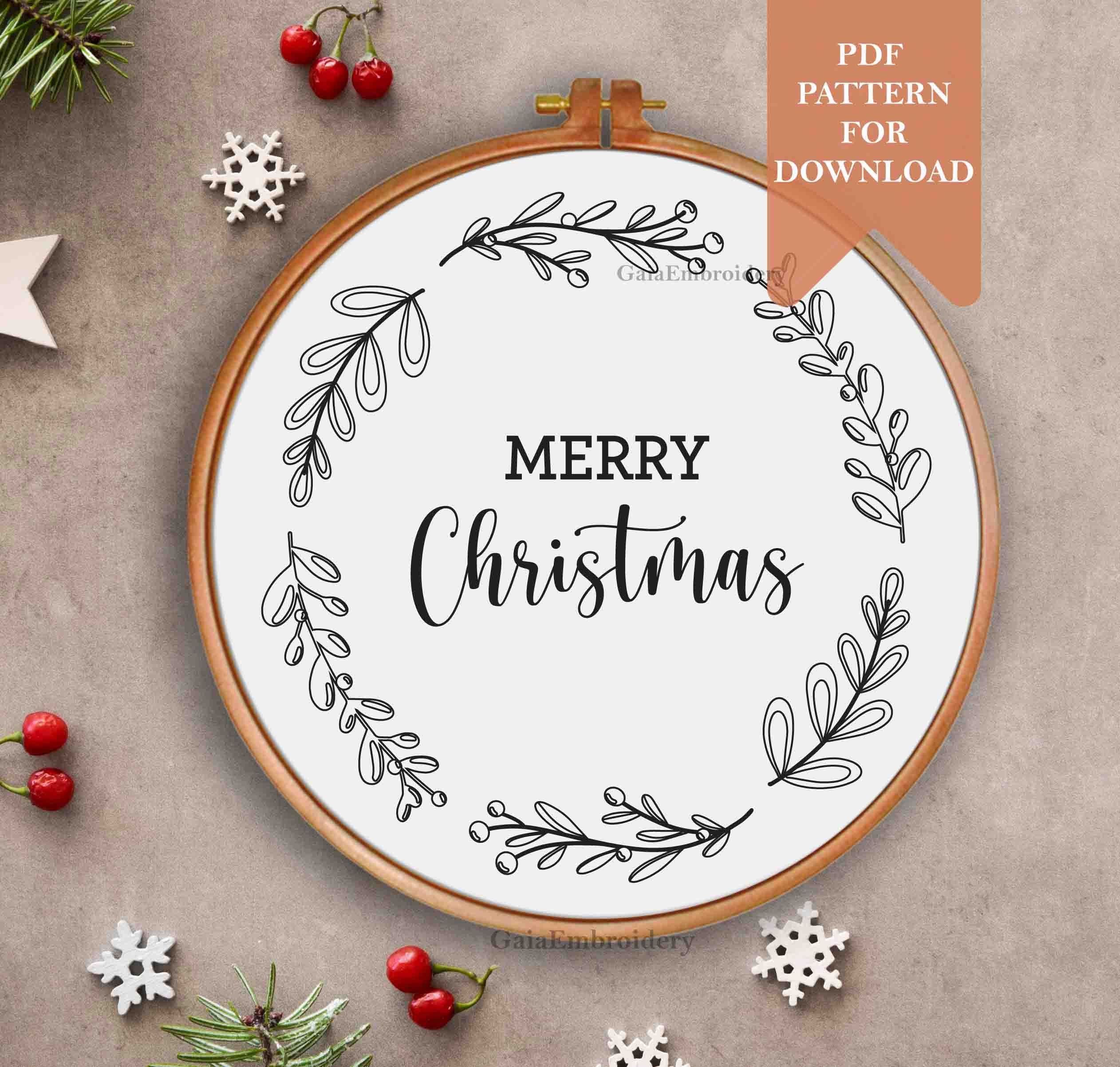 Christmas Embroidery Pattern Pdf Instant Download Template Easy ...