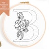 Floral Letter D Embroidery Pattern Initial Monogram Alphabet Custom ...
