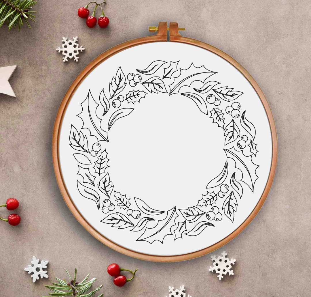 Christmas Embroidery Pattern Instant Download Xmas Garland Hand ...