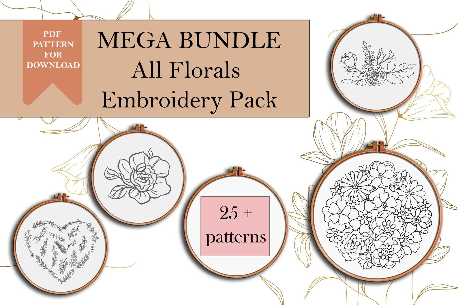 Floral Letter D Embroidery Pattern Initial Monogram Alphabet Custom ...