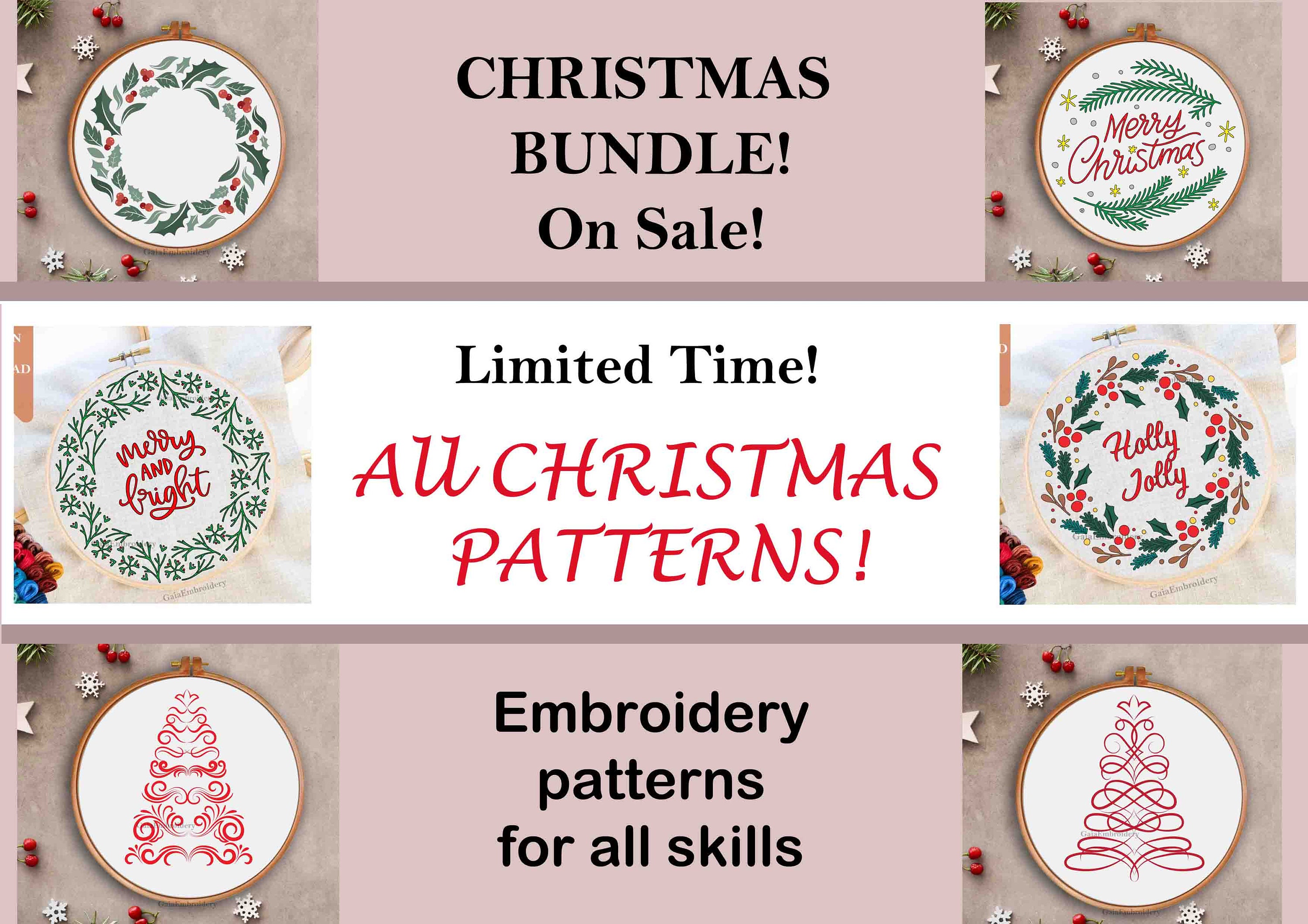 Mini Christmas Embroidery Pattern Instant Download Mini Christmas ...