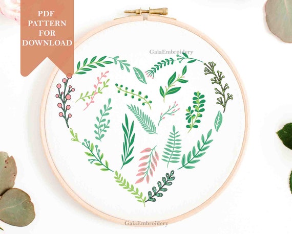 Botanical Embroidery Pattern Pdf for Download Hand Embroidery - Etsy
