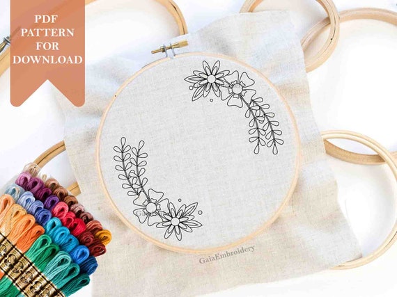Floral Embroidery Pattern Pdf for Instant Download Flowers - Etsy