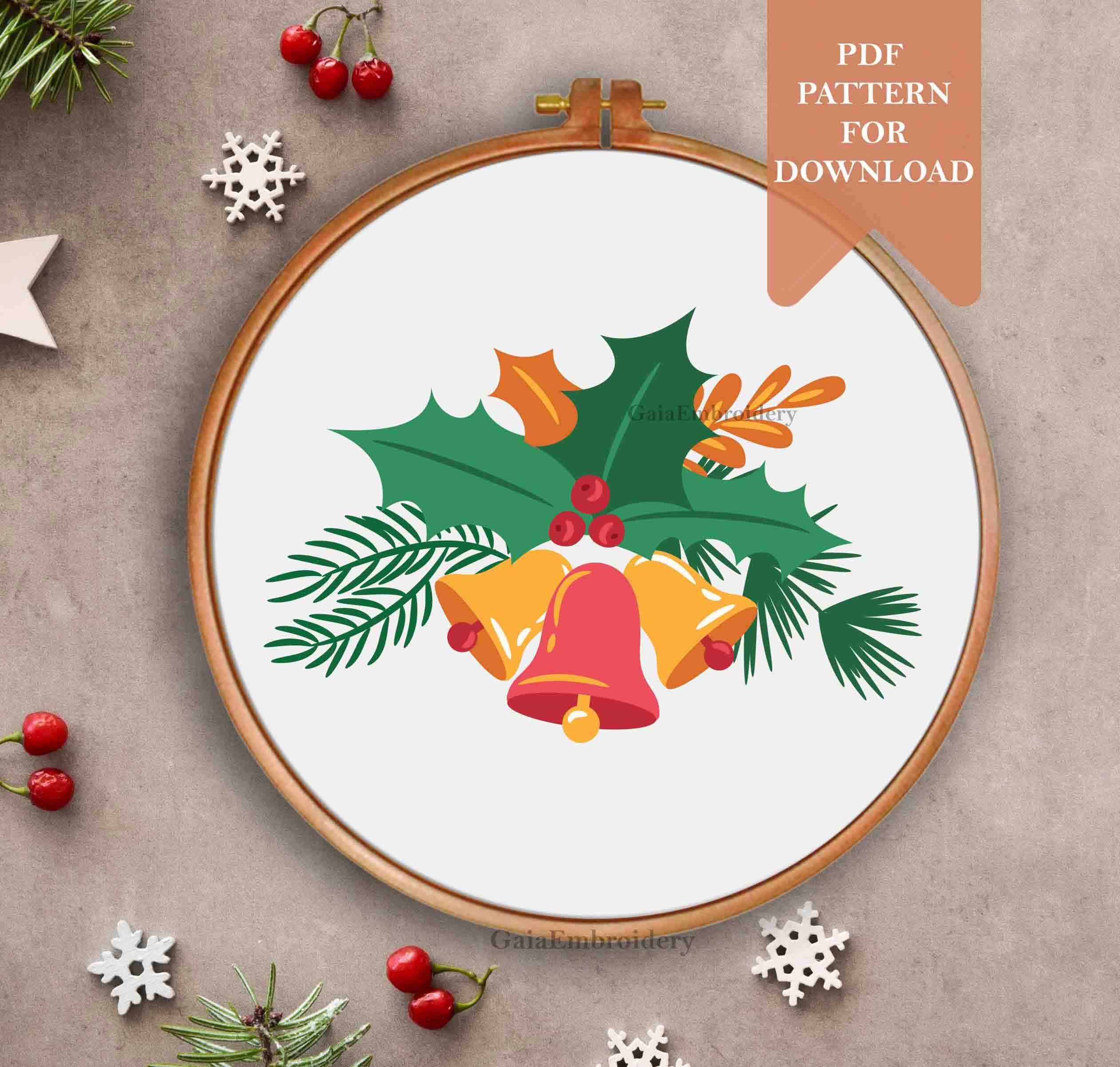 Christmas Embroidery Design Pdf Pattern Instant Download Xmas Wall ...