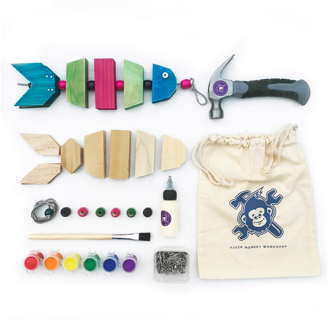 DIY Fish Mobile Craft Kit for Kids/beginner Woodworking - Etsy