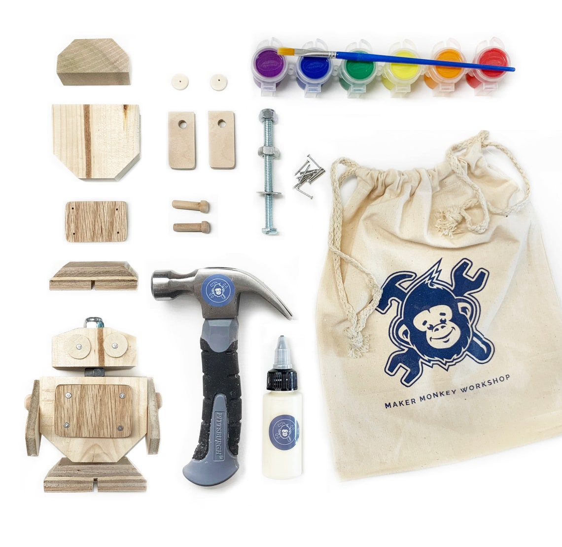 DIY Robot Building Craft Kit for Kids/beginner Woodworking - Etsy