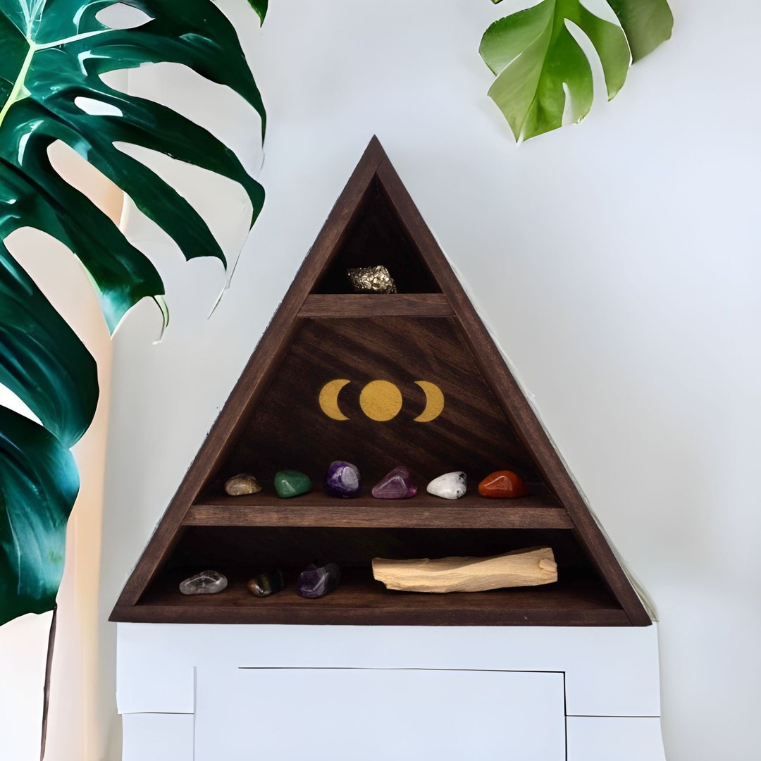 Moon Phase Shelf, Triangule Shelf, Altar Shelf, Crystal Shelves, Witch ...