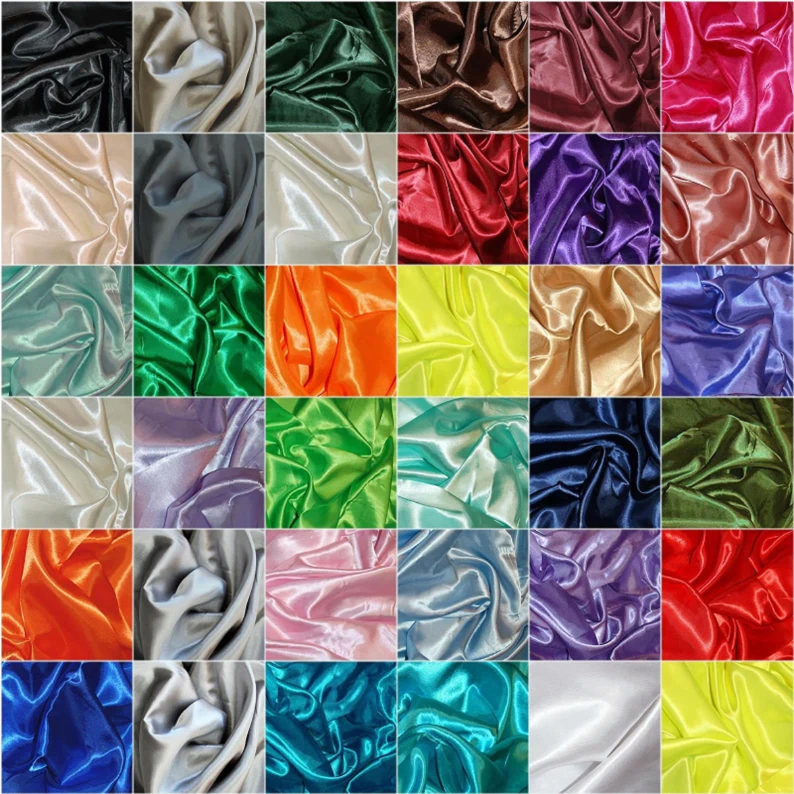 Silky Satin Dress Craft Fabric Plain Luxury Wedding Material by the ...