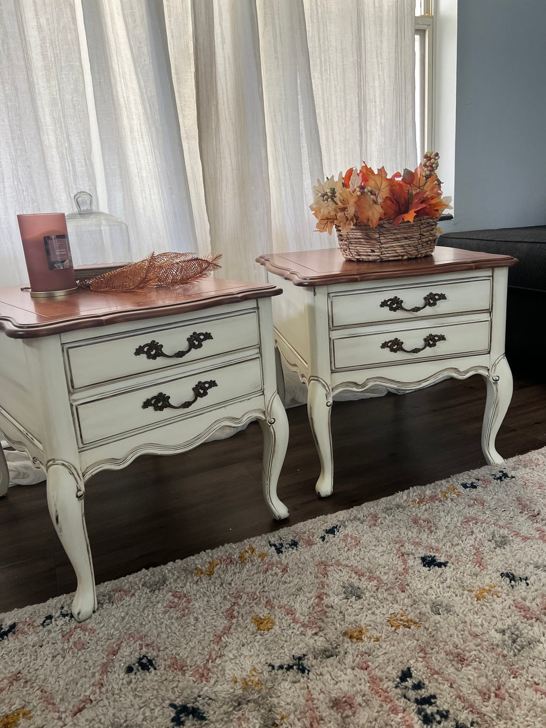 Vintage Refinished Solid Wood Hammary Nightstands - Etsy