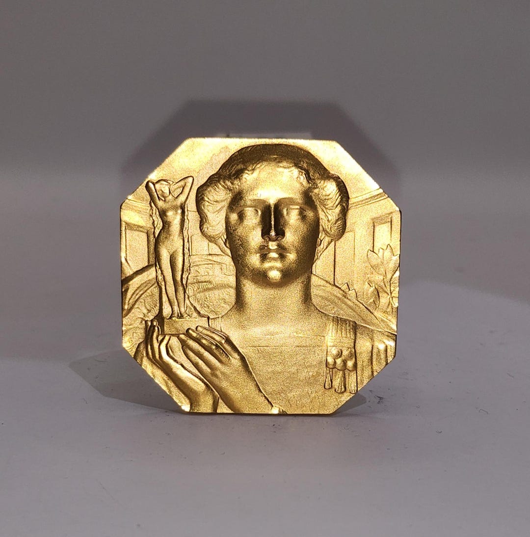 Extremely Rare Art Deco Treasure! Bronze Medallion With a Beautiful ...