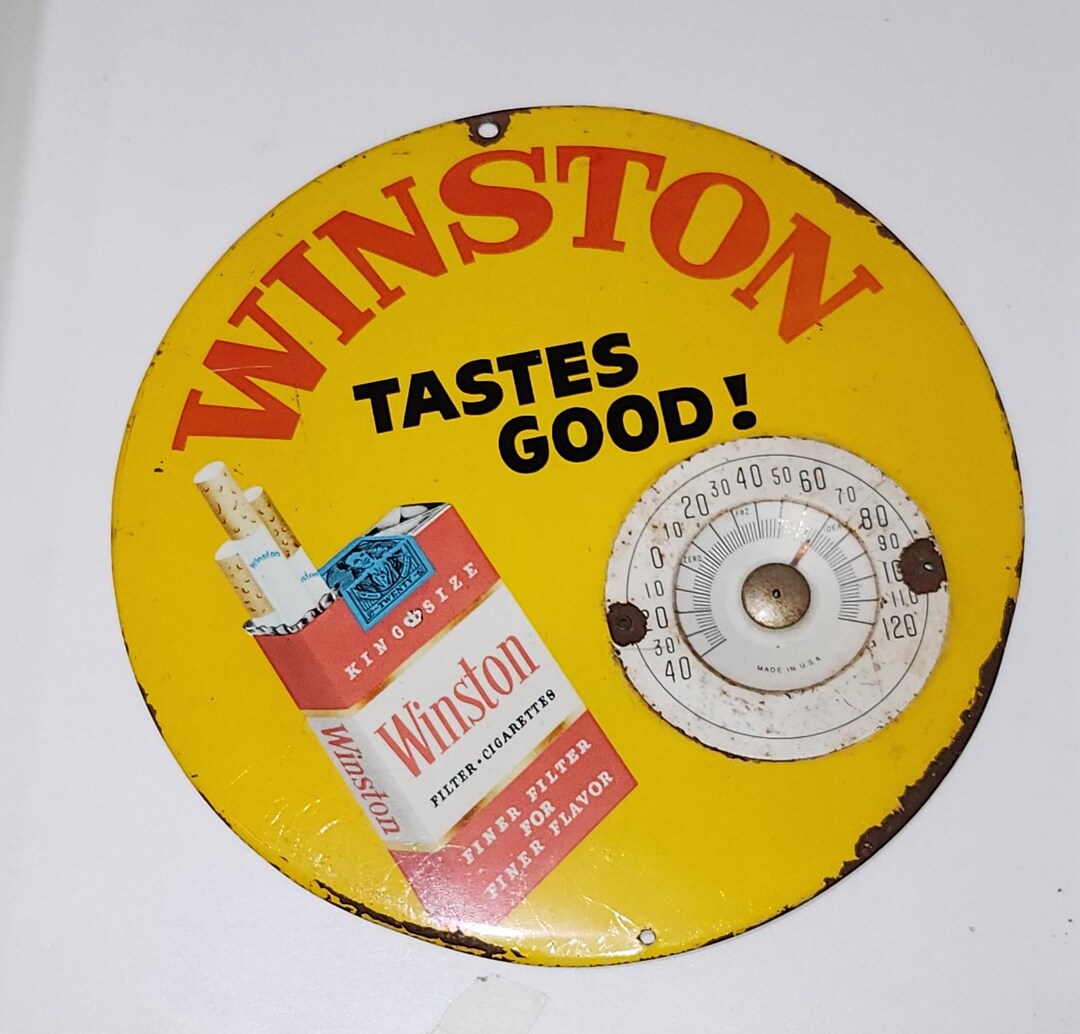 Vintage 1950s Winston Advertising Sign Includes the Famous "tastes Good ...