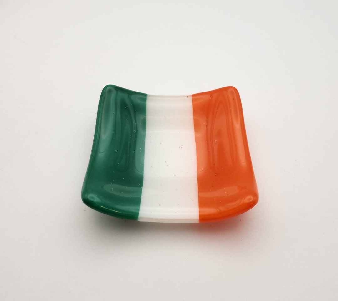 Irish Flag Fused Glass Trinket Dish - Etsy