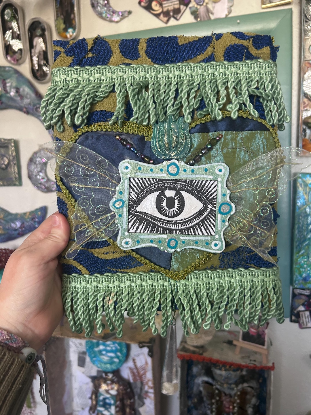 The Watching Heart – Mixed Media Canvas Art – Whimsigoth Eye & Winged ...