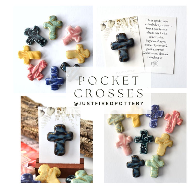 Pocket Cross Handmade, Ceramic Cross, Religious Gift, Get Well Gifts ...