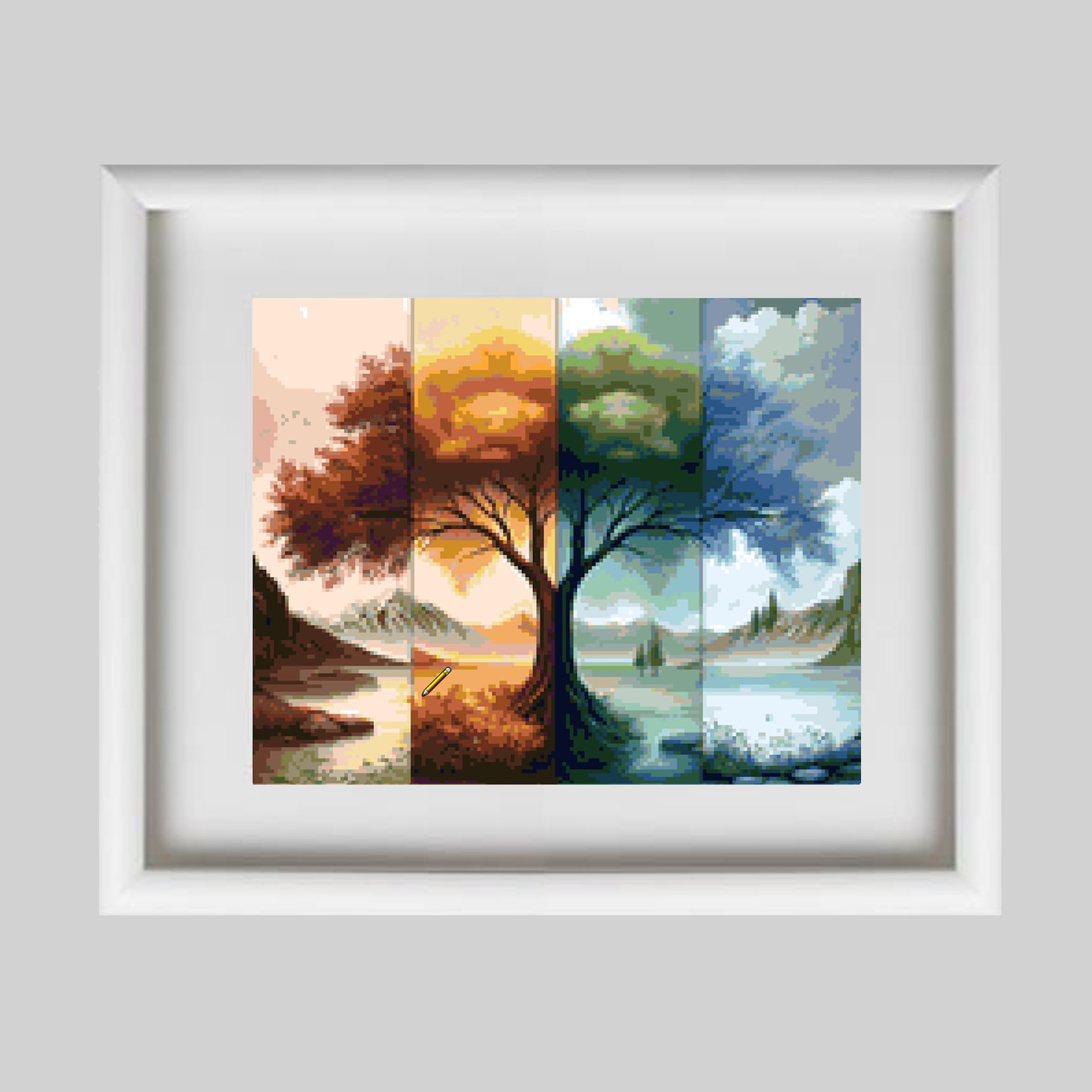 Cross Stitch Pattern: the Four Seasons Tree / Cross Stitch Pattern ...