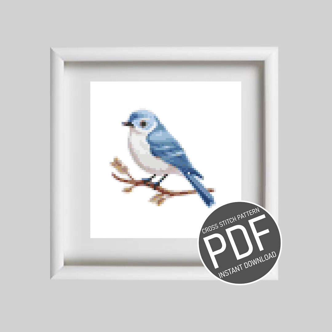 Cross Stitch Pattern Little Blue Bird / Cross Stitch Pattern Little ...