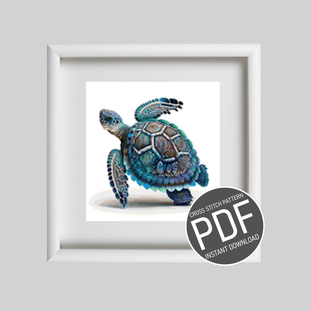 Cross Stitch Pattern Turtle / Cross Stitch Chart Turtle Pattern - Etsy
