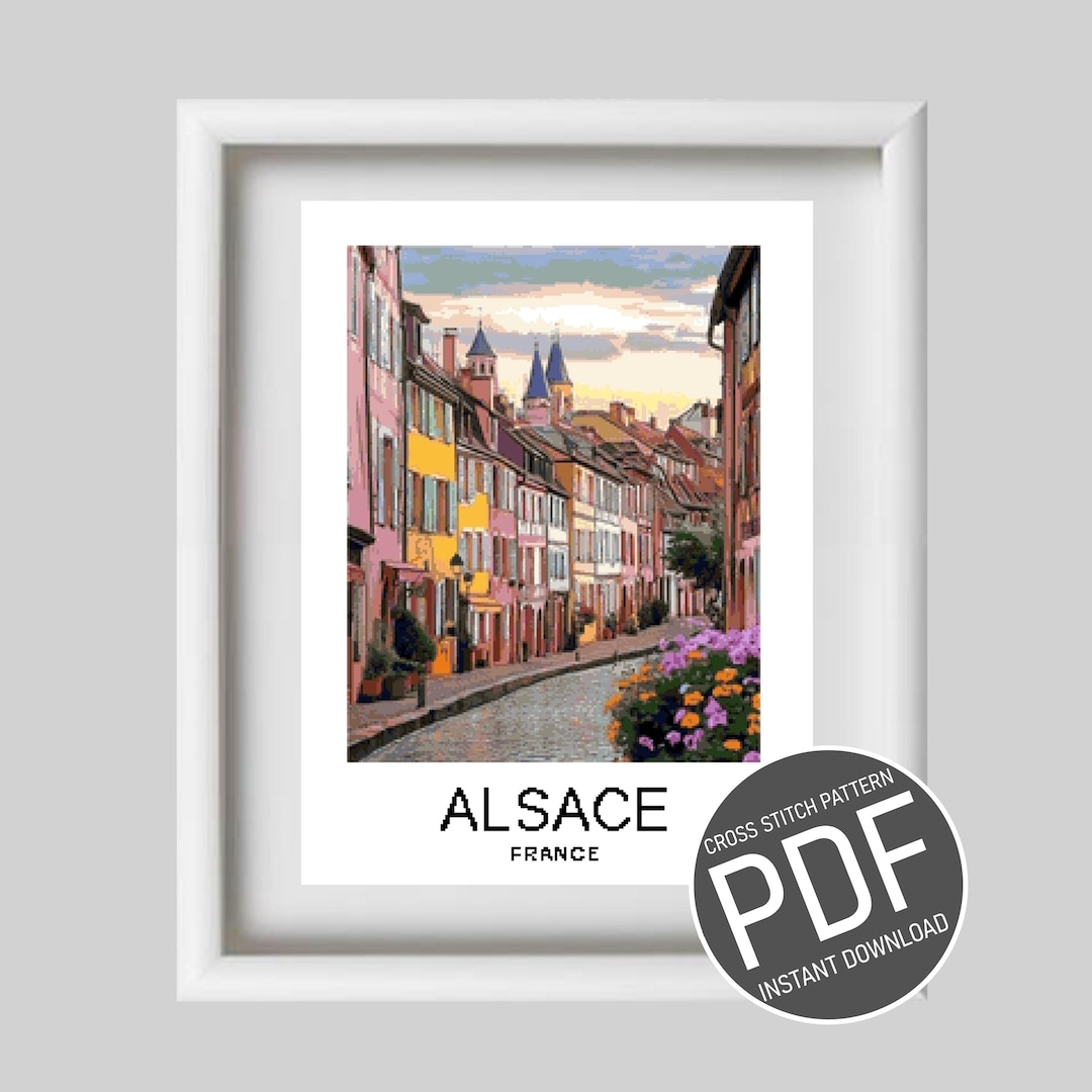 Cross Stitch Pattern Alsace Poster / Cross Stitch Grid Pattern Alsace ...