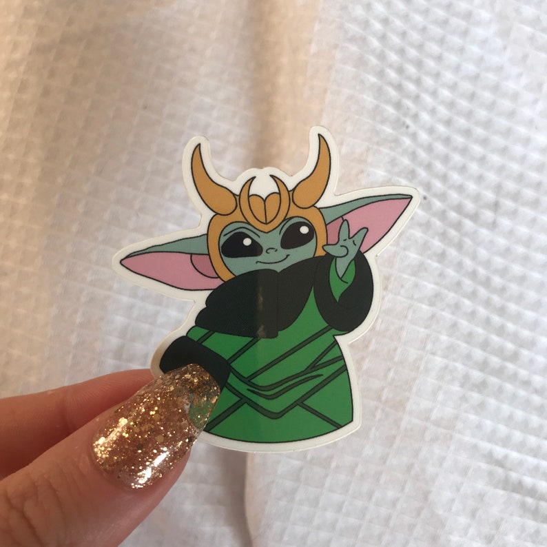 Grogu Crossover With Marvel's Loki Sticker - Disney Marvel - Star Wars ...