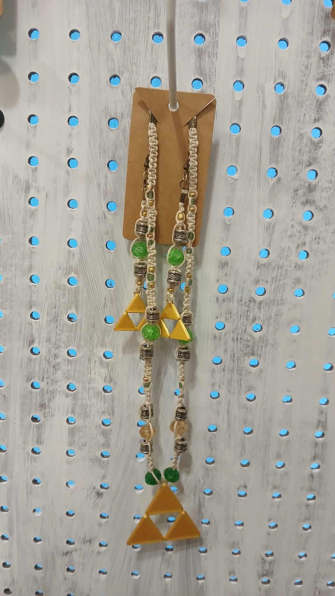 Macrame Zelda Triforce Necklace and Earrings Set - Etsy