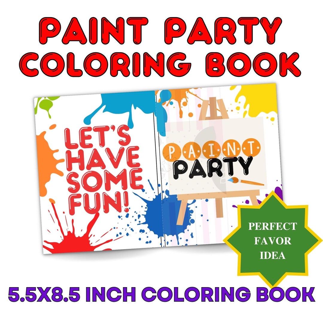 Paint Birthday Coloring Book Mini Coloring Book Party Favors ANY THEME ...