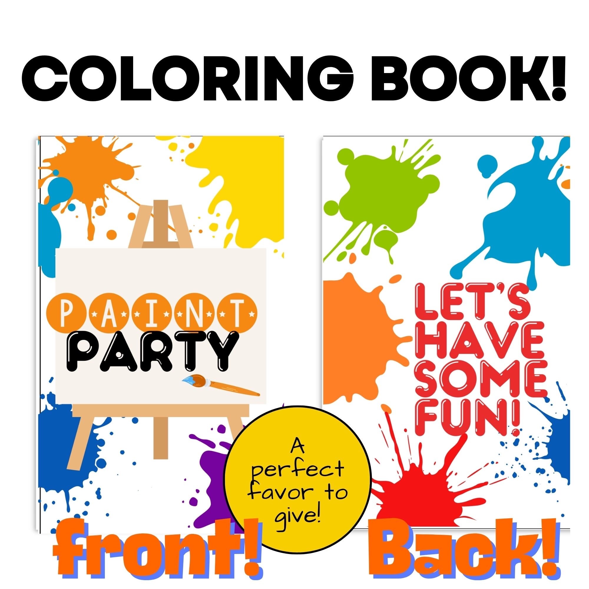 Paint Birthday Coloring Book Mini Coloring Book Party Favors ANY THEME ...